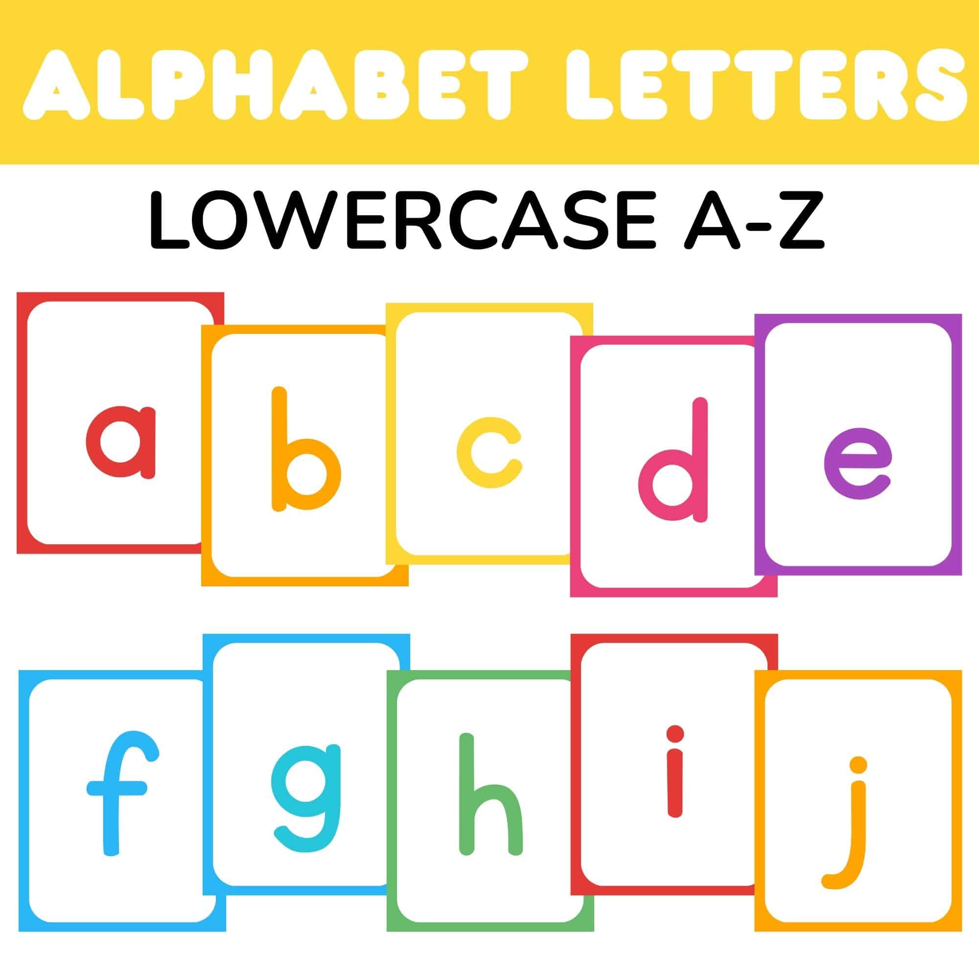 FREE Lower Case Alphabet Flashcards with Realistic Pictures
