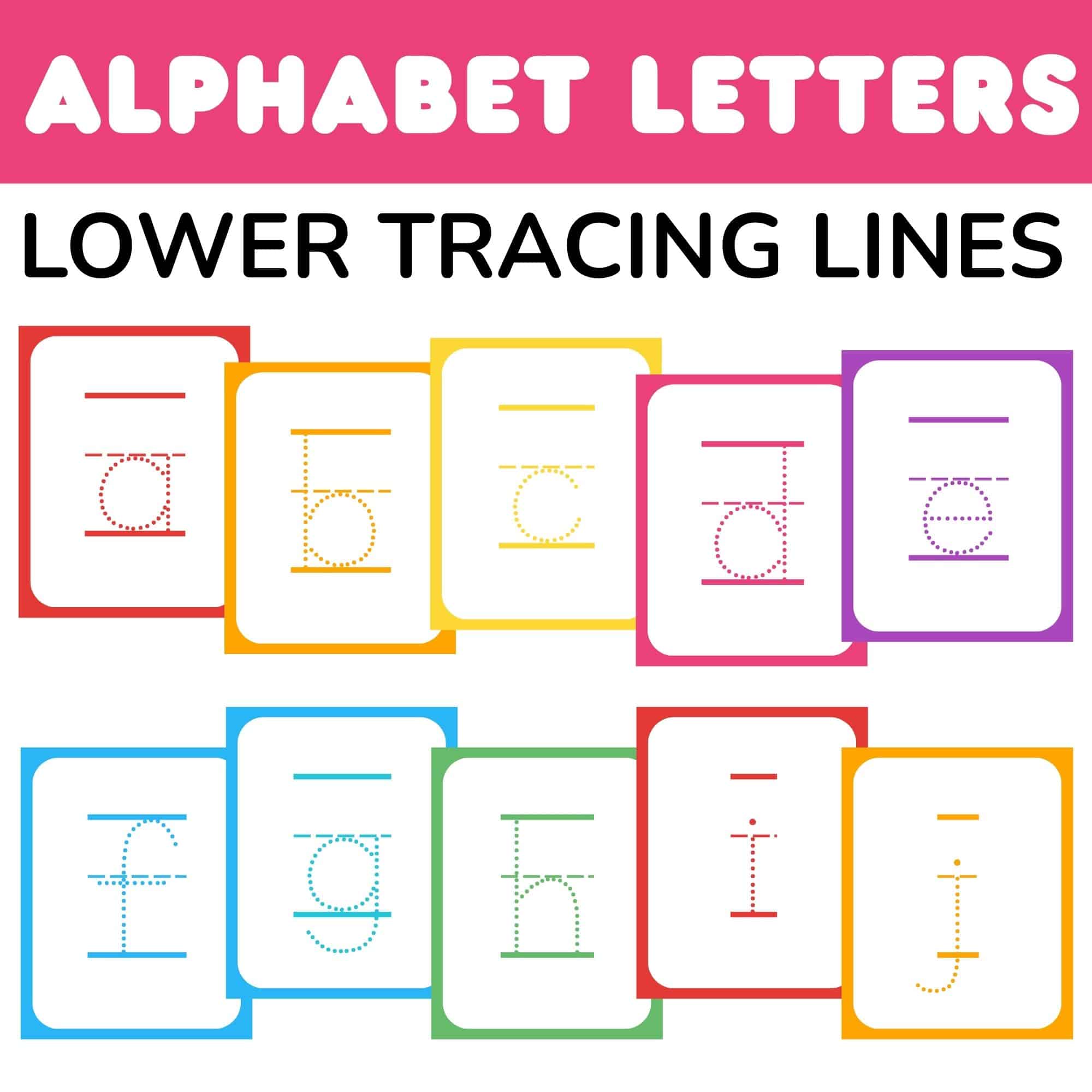 FREE Tracing Lower Case Alphabet Flashcards with Writing Lines