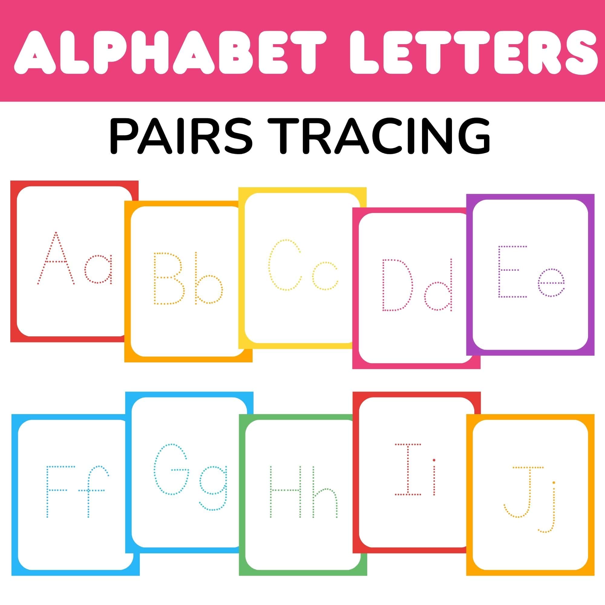 FREE Alphabet Pairs Flashcards with Writing Lines