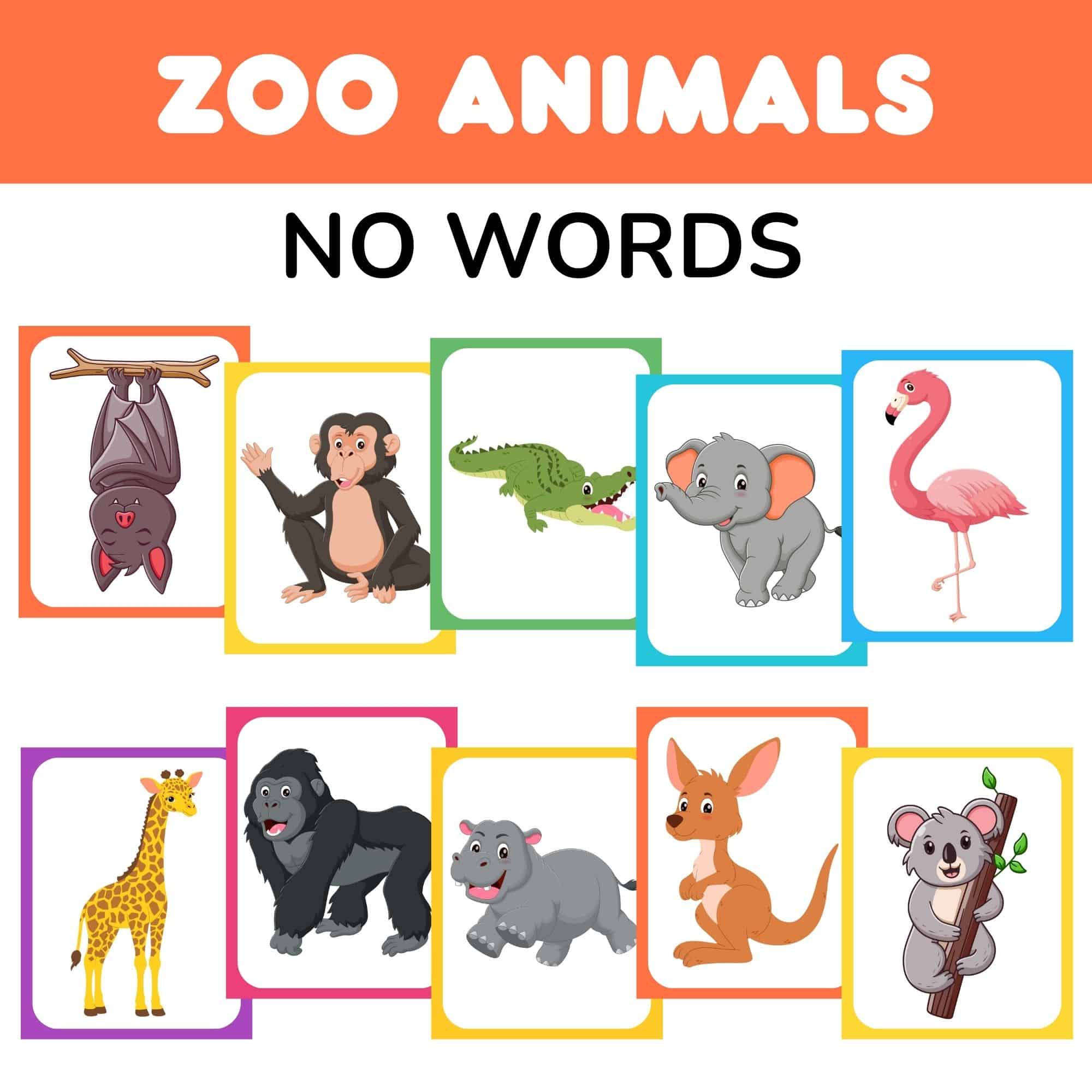 FREE Baby Animal Pairs Flashcards with Words PDF
