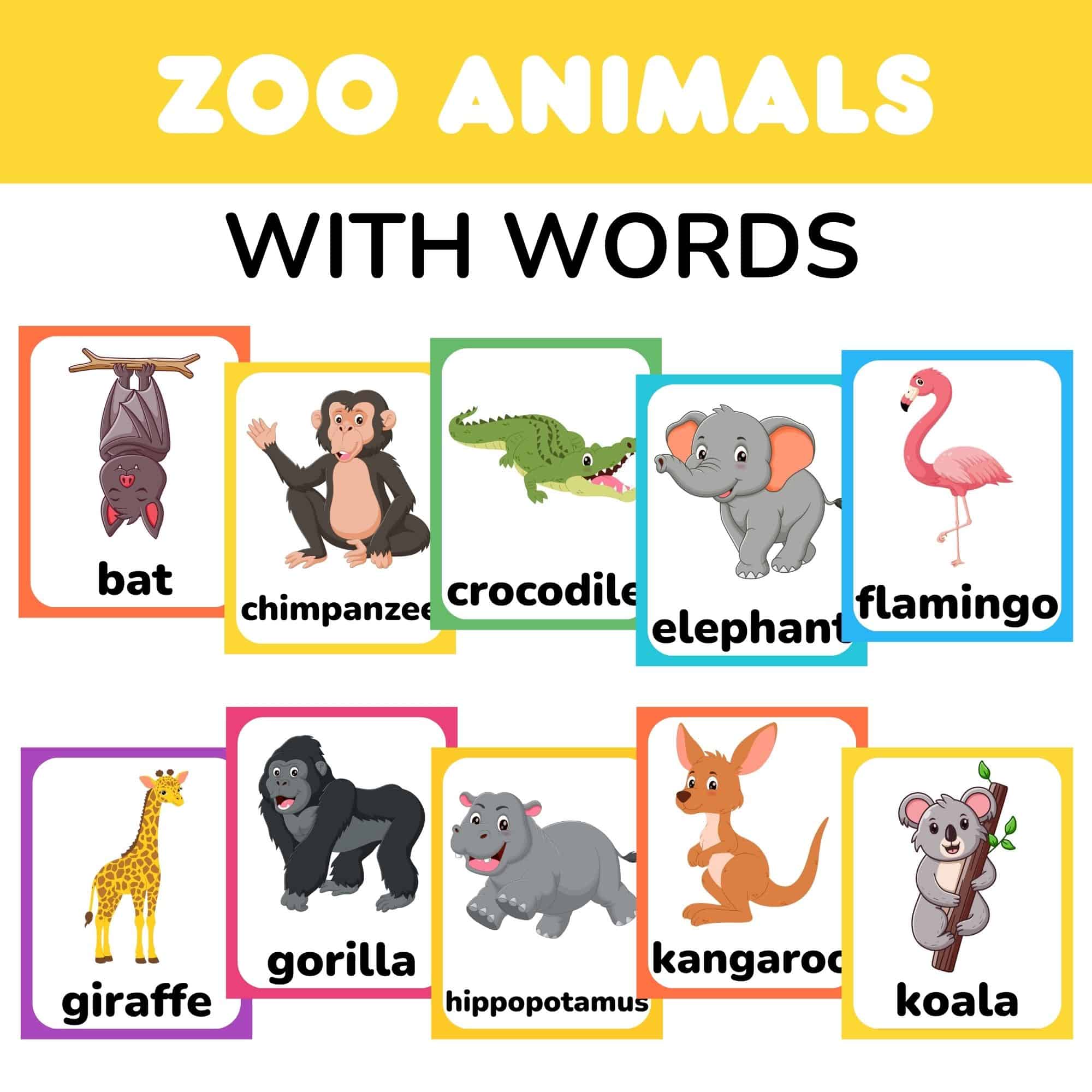 Free Ocean Animal Flashcards with Words PDF