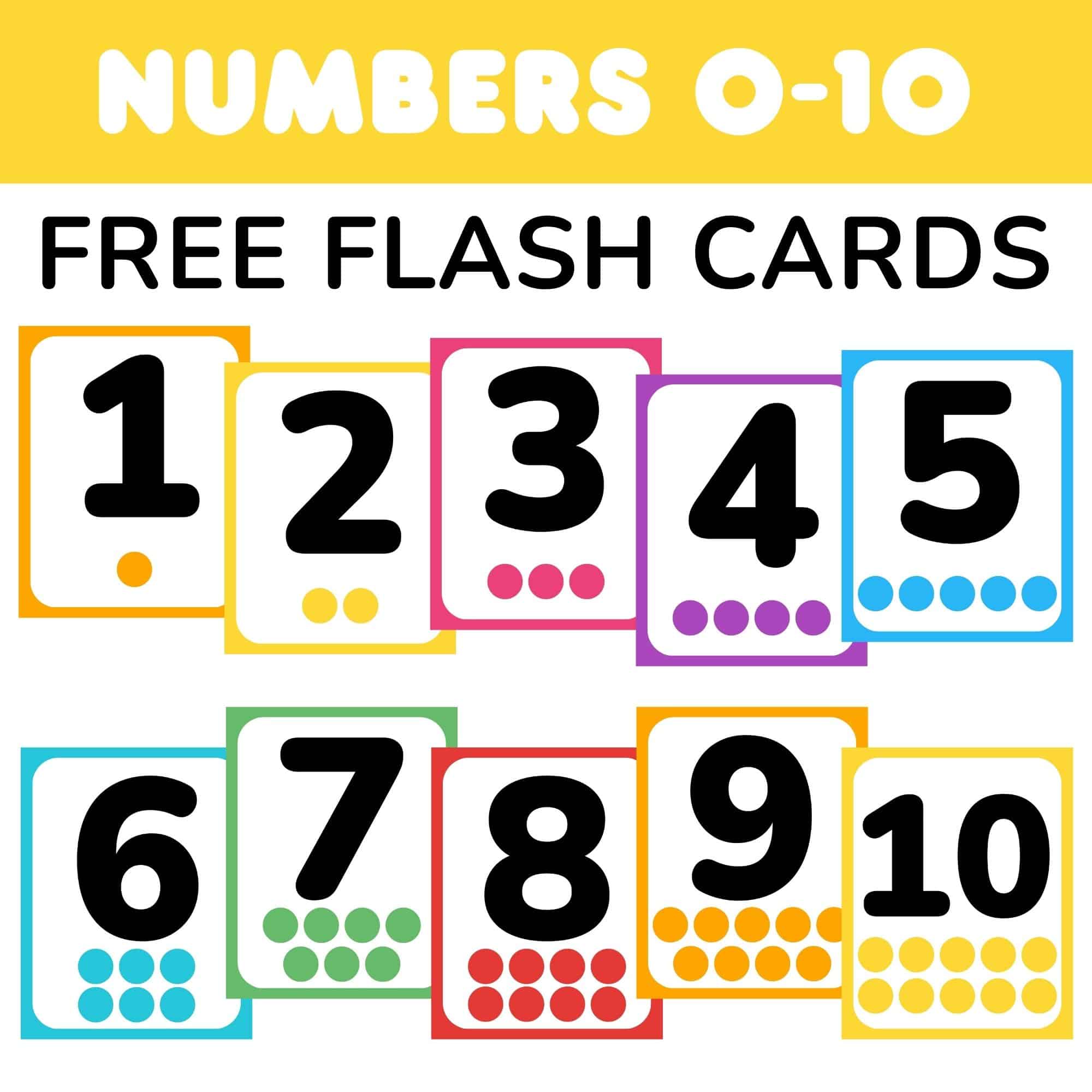 Free Printable Number Flashcards 0-10 Without Words