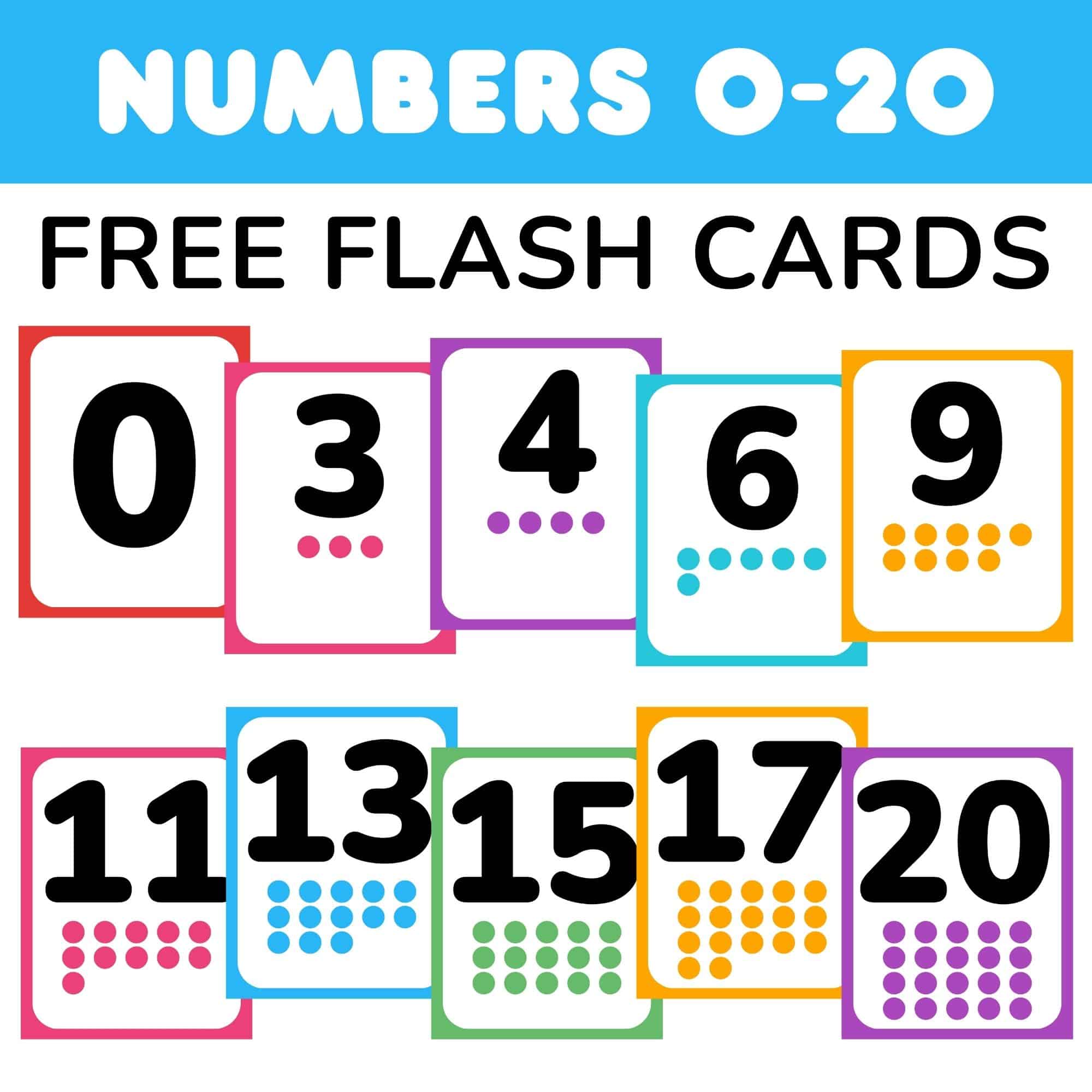 Free Printable Number Flashcards 0-10 Without Words