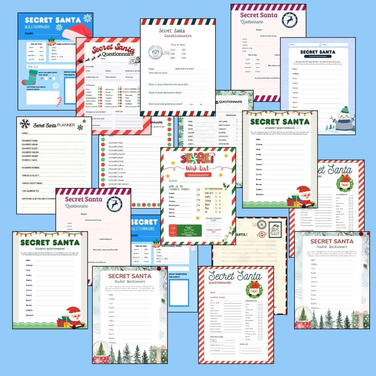 Free Secret Santa Form Printable for Gift Exchanges
