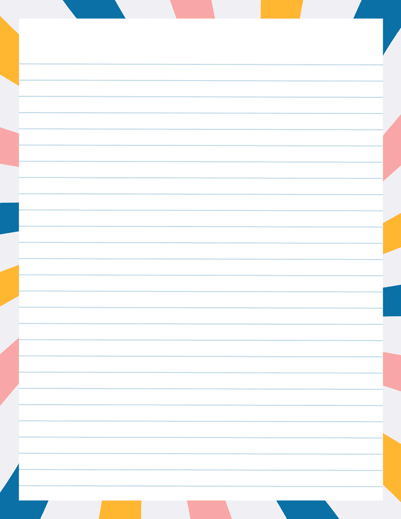 Free Printable Lined Paper with Border