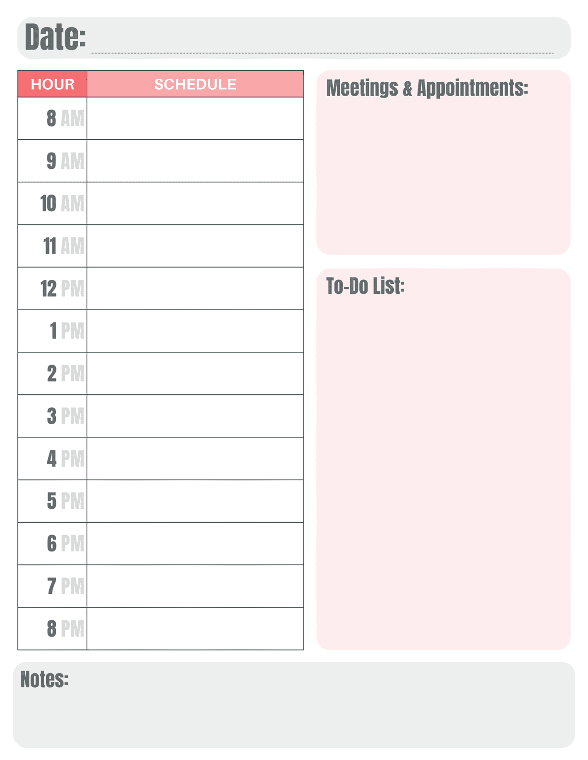 FREE Hourly Schedule Planner PDF