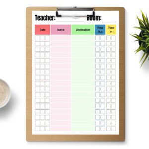Sign Out Sheet Free Printable for Classrooms