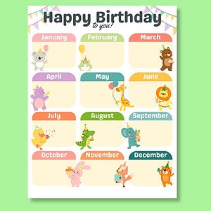 FREE Printable Birthday Tracker for Teachers