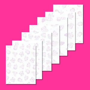 FREE Cute Axolotl Lined Notebook Paper PDF