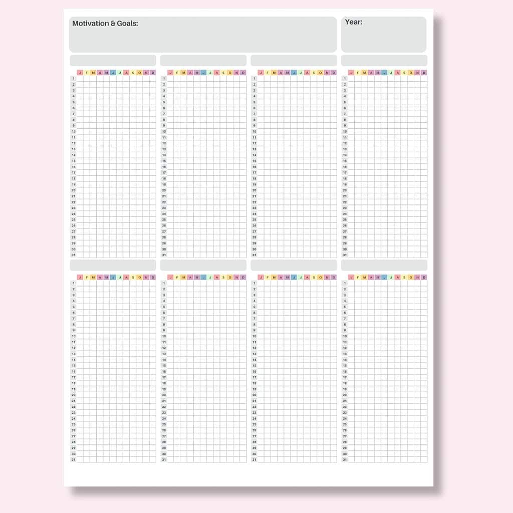 Free 365-Day Habit Tracker Printable PDF