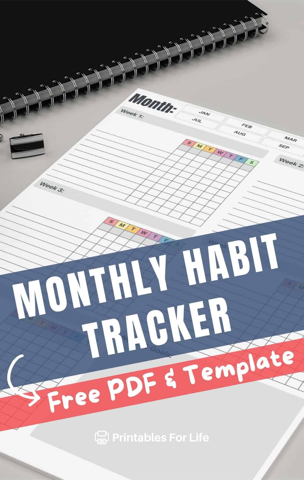Monthly Habit Tracker Printable FREE