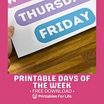 Printable Days of the Week [FREE Download] - Printables For Life