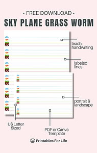 Sky Plane Grass Worm Paper [Free Printable]