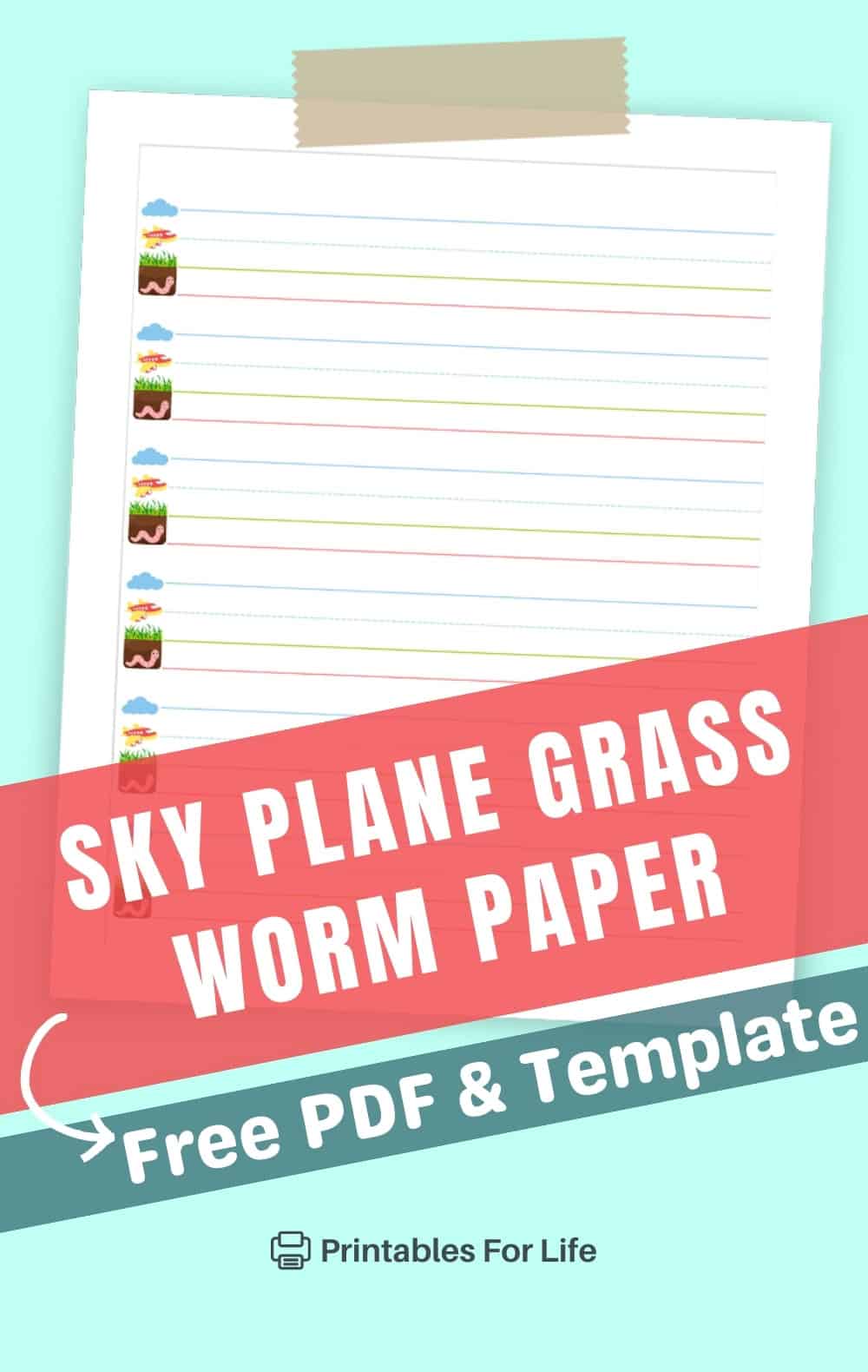 Sky Plane Grass Worm Paper [Free Printable]