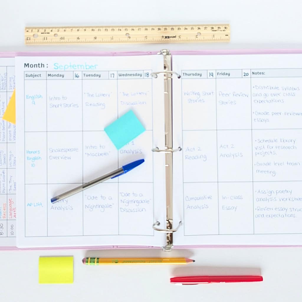 Free 3-Prep Teacher Lesson Plan Book PDF