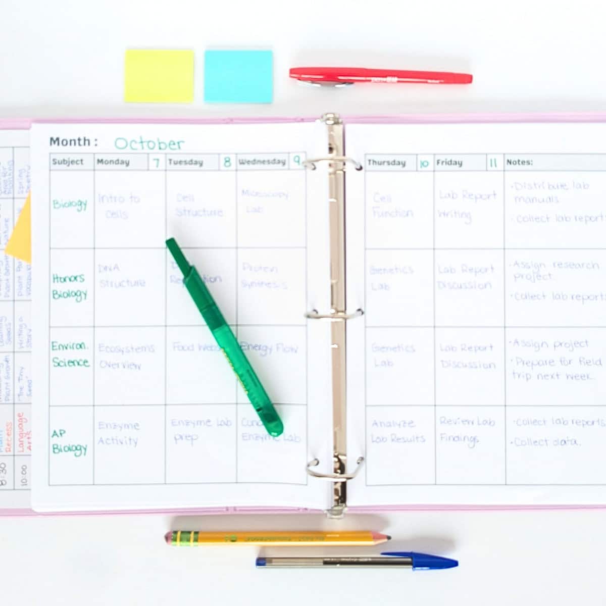 Weekly 4 Prep Teacher Lesson Planner (Free Download!) - Printables For Life