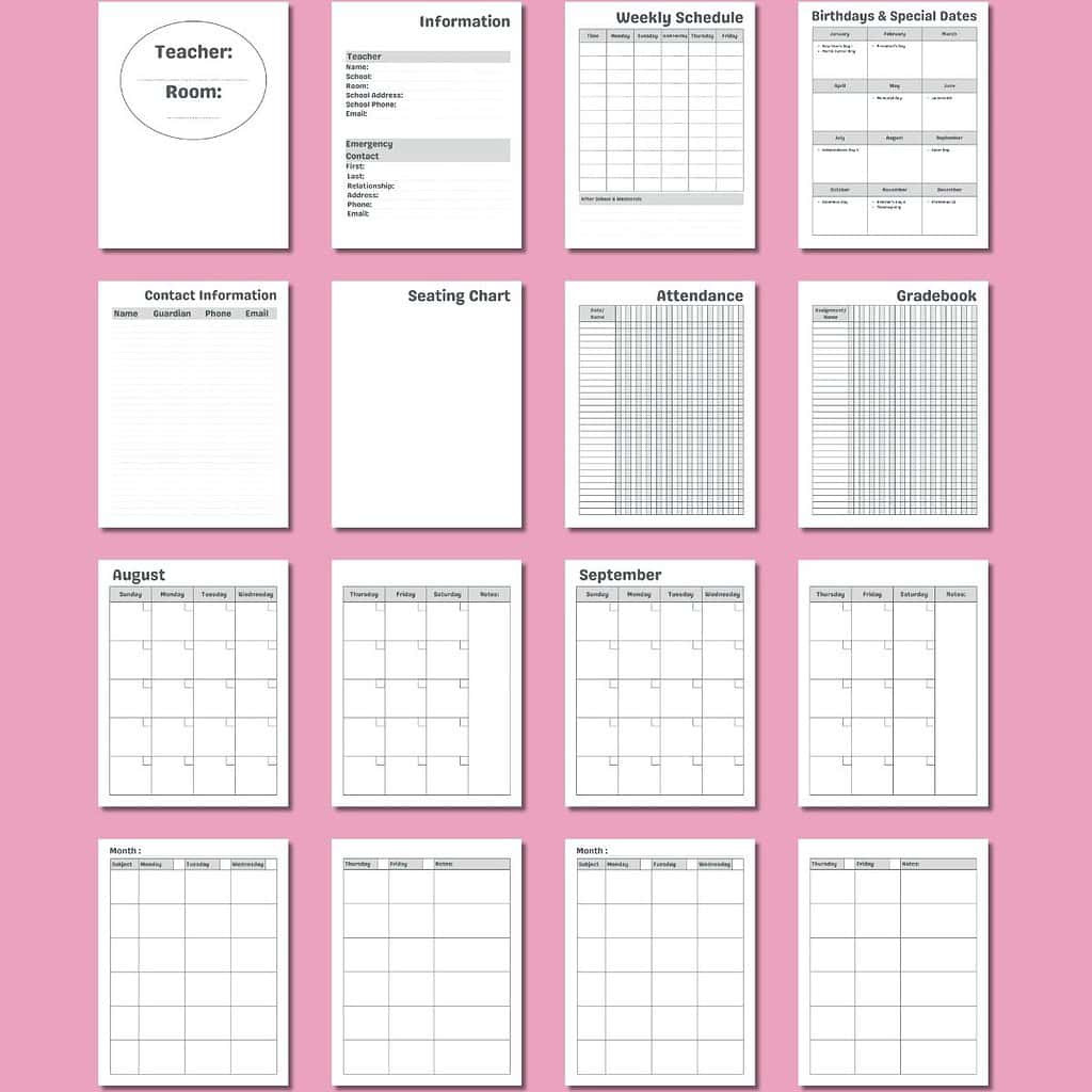 Weekly 6 Prep Teacher Lesson Planner (Free PDF Download!)