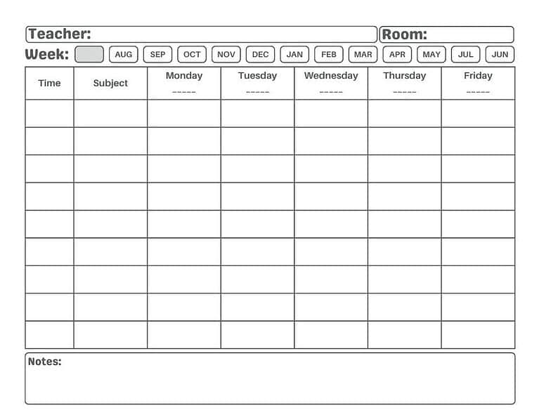 FREE Weekly Lesson Plan Template for Middle & High School Teachers
