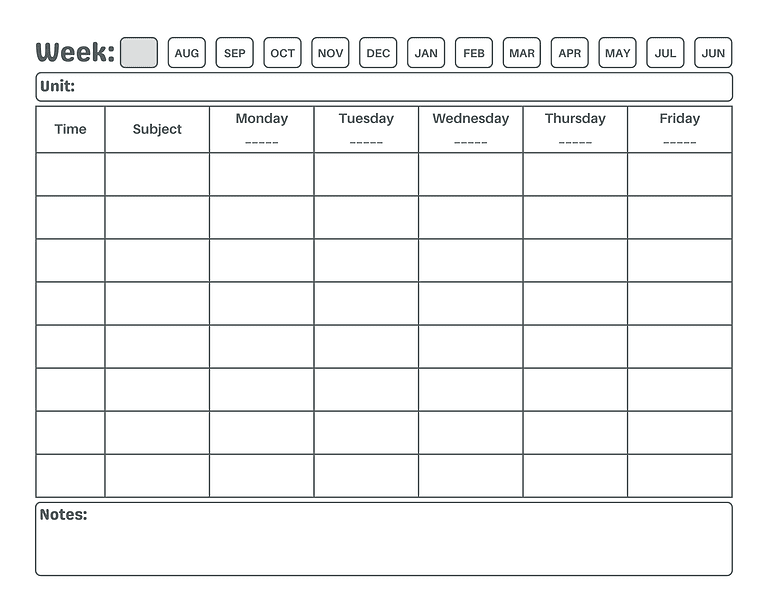 FREE Elementary Lesson Plan Template