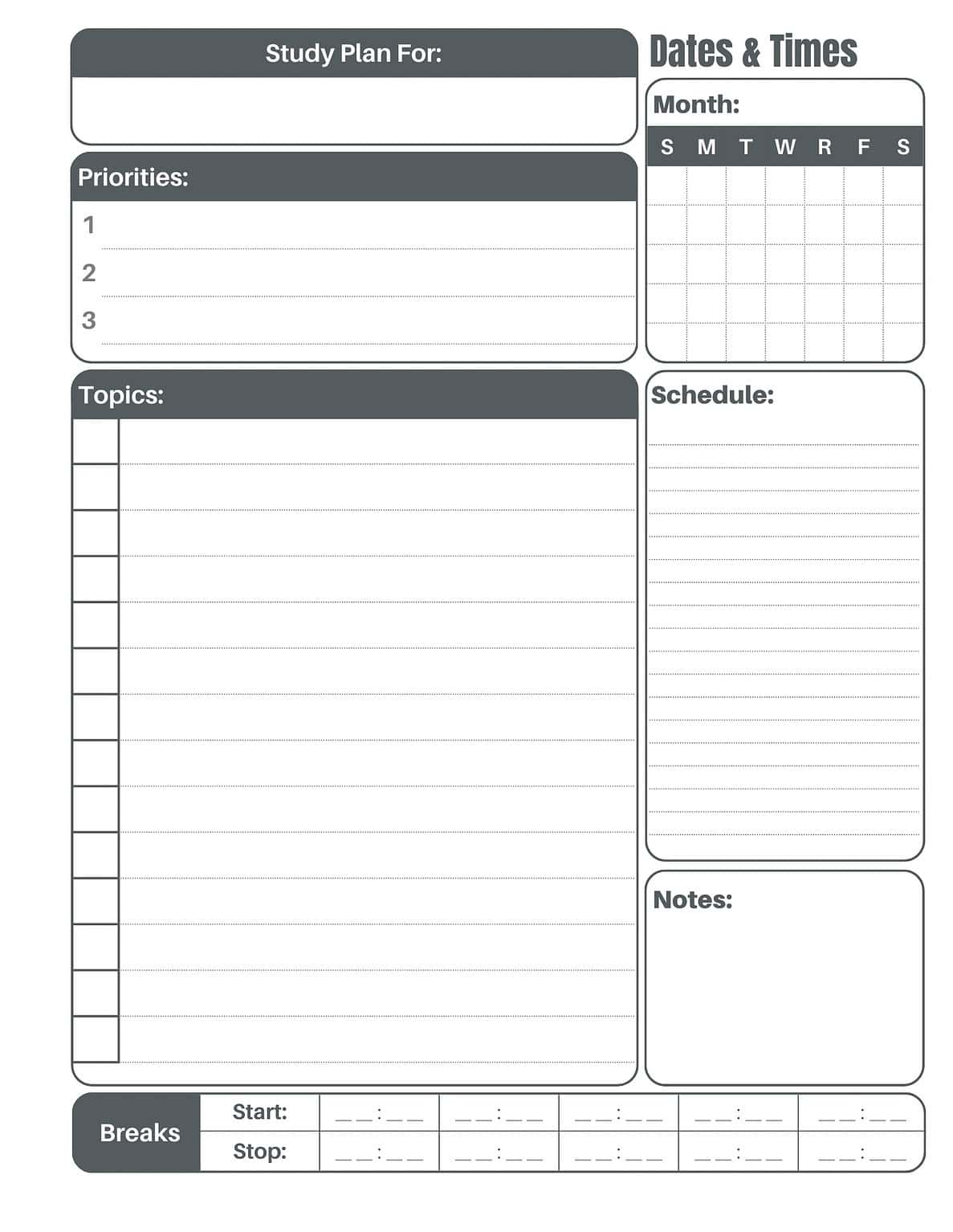 FREE Student Study Planner