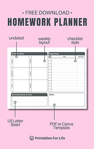 FREE Student Homework and Assignment Planner