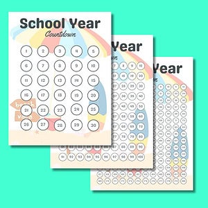 School Year Countdown Calendar Free Printable PDF: 30, 100, and 180 Day ...