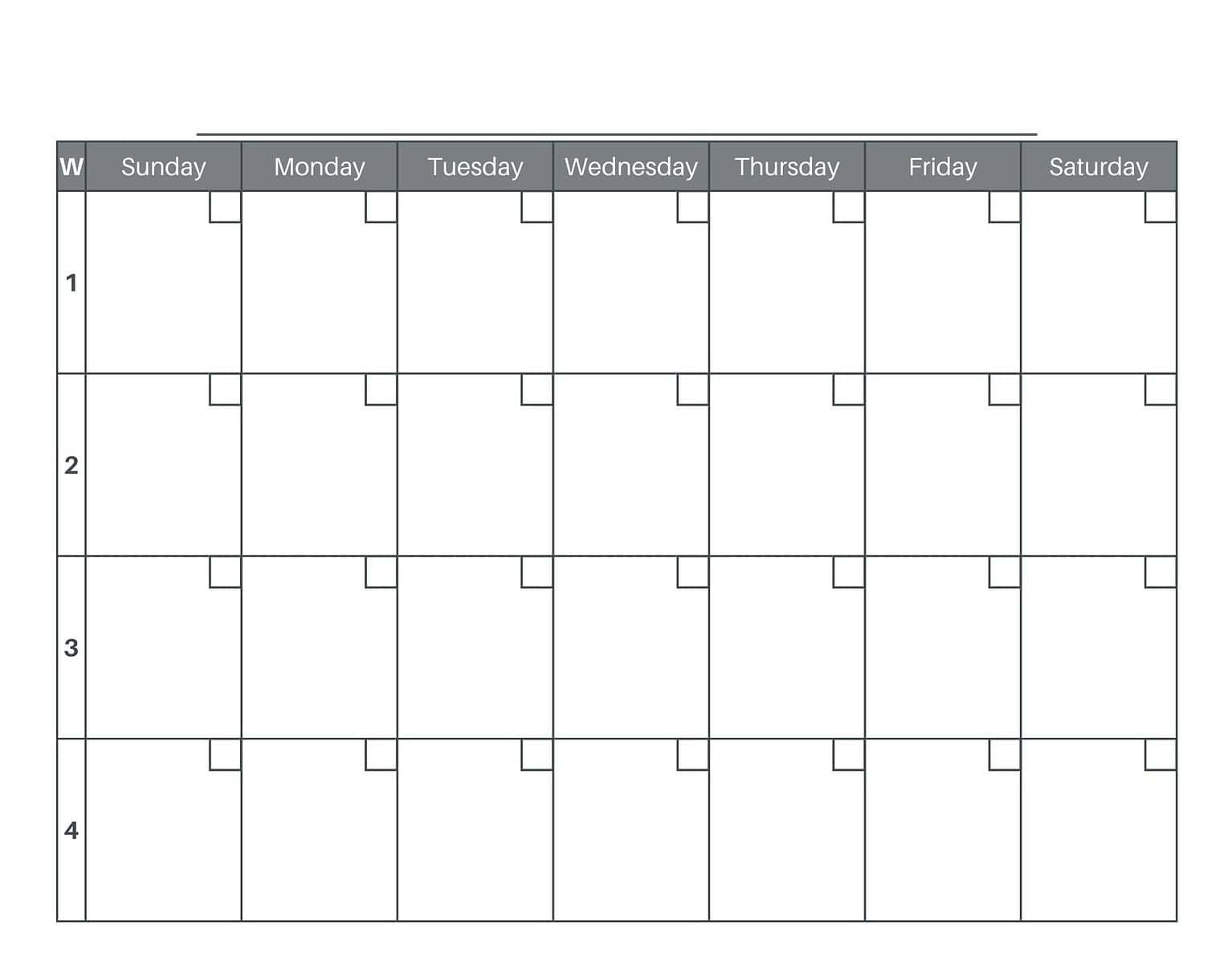 Free 4-Week Calendar Printable [Blank PDF]