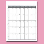 Free 5-Week Calendar Printable PDF