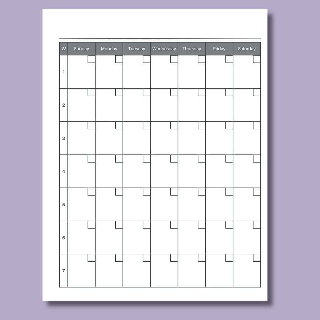 Free 7-Week Undated Calendar for Extended Planning