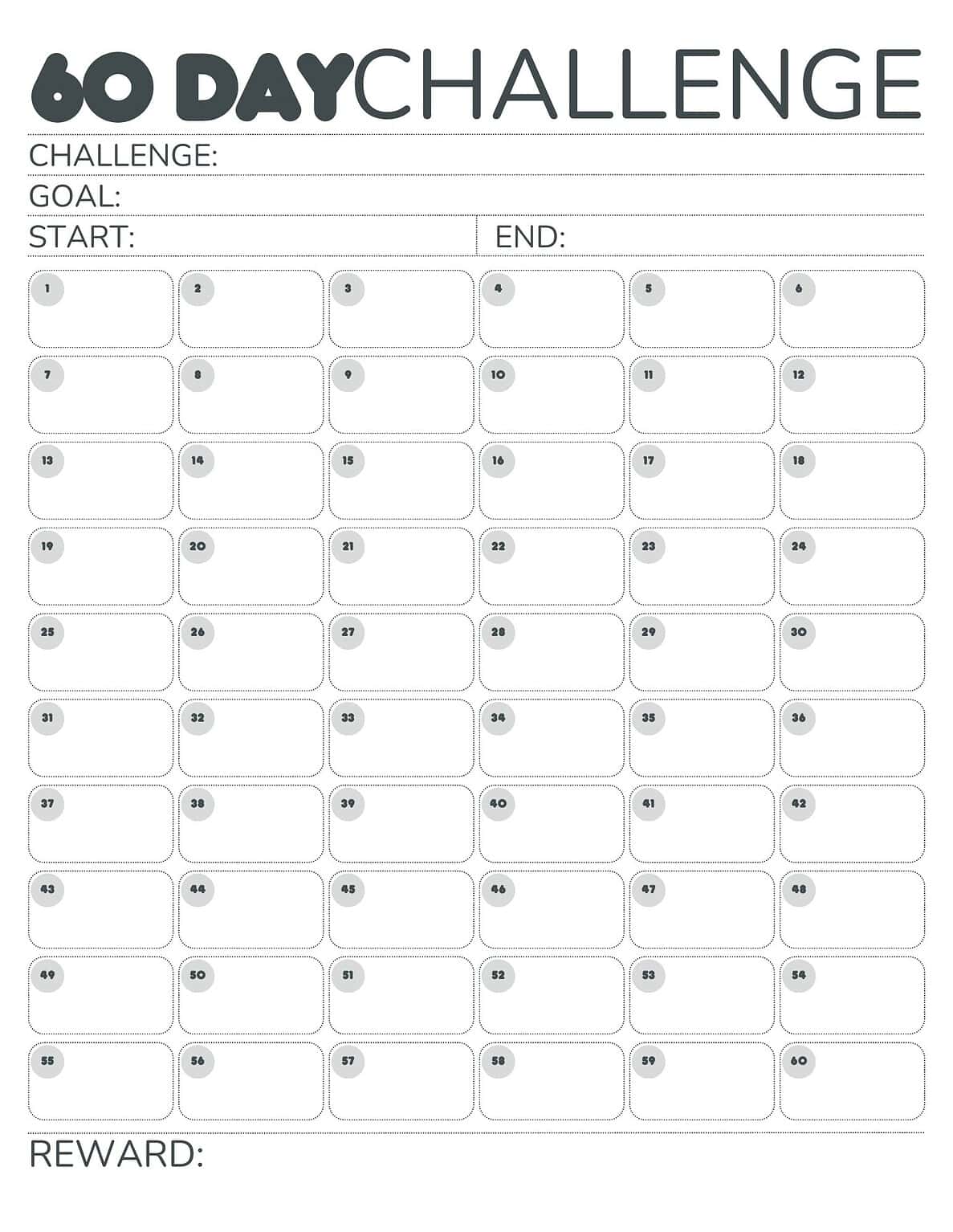 Free 60-Day Challenge Calendar PDF