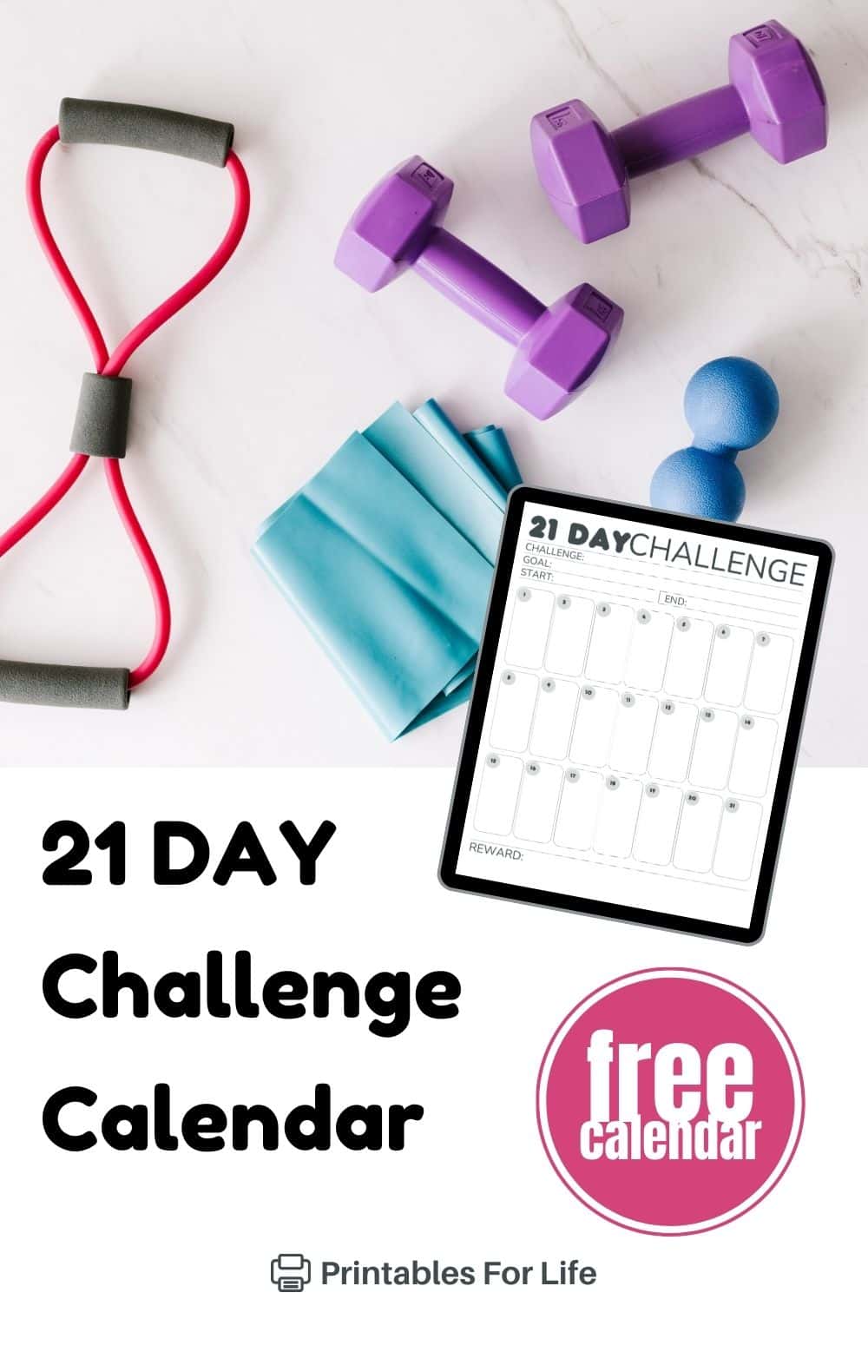 21-Day Challenge Calendar: Free Printable Tracker