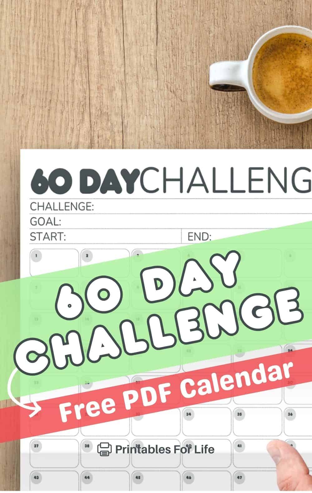 Free 60-Day Challenge Calendar Printable PDF
