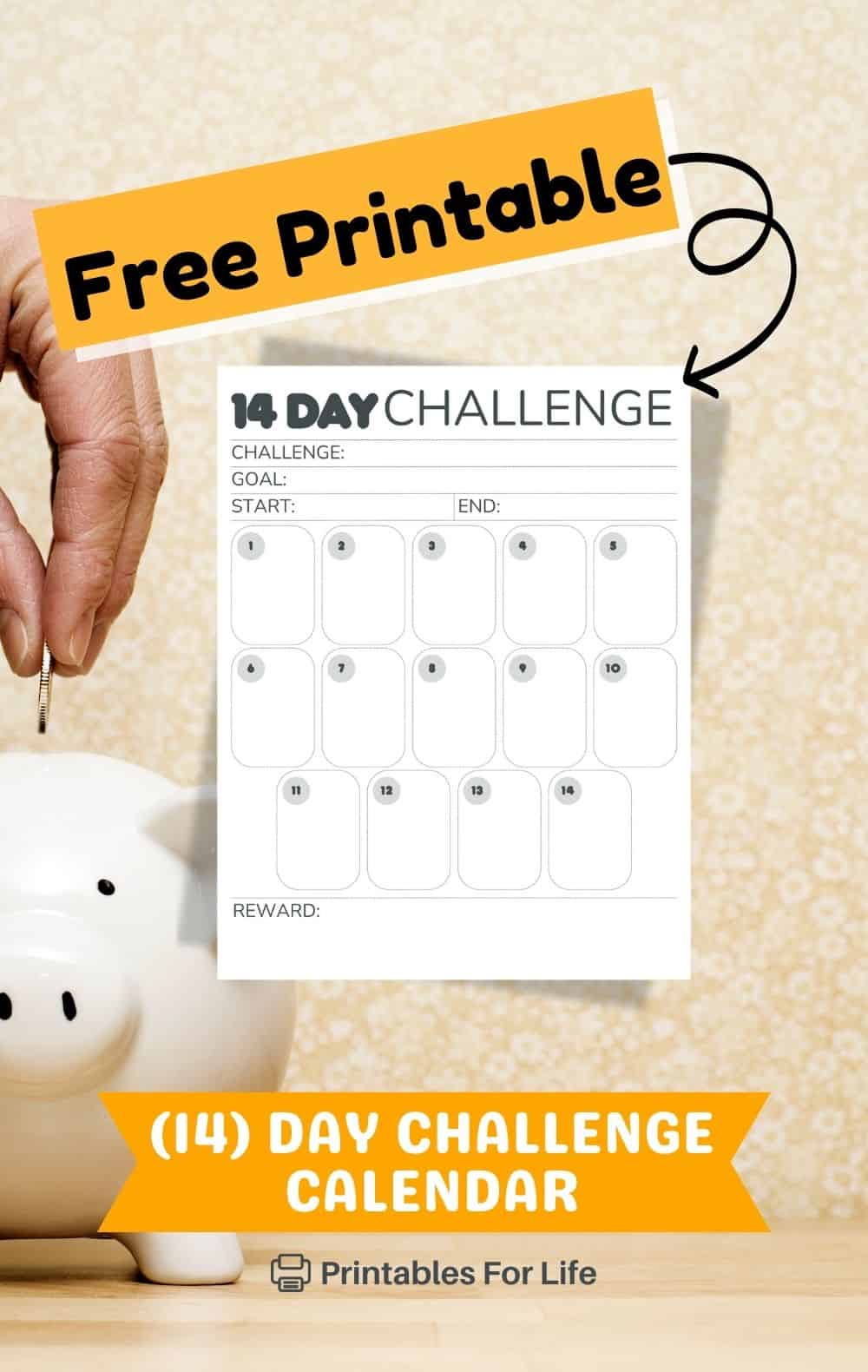 14-Day Challenge Calendar: Free Printable Tracker