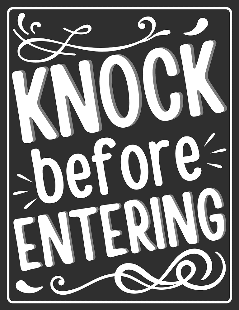 Knock Before Entering Printable Sign FREE PDF