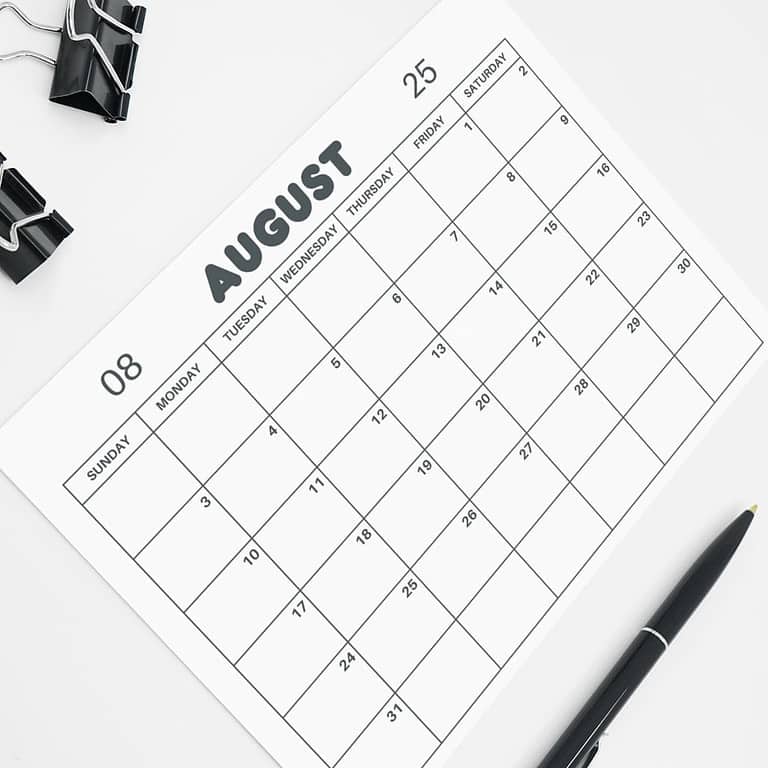 Free Printable Calendar: August 2026 PDF