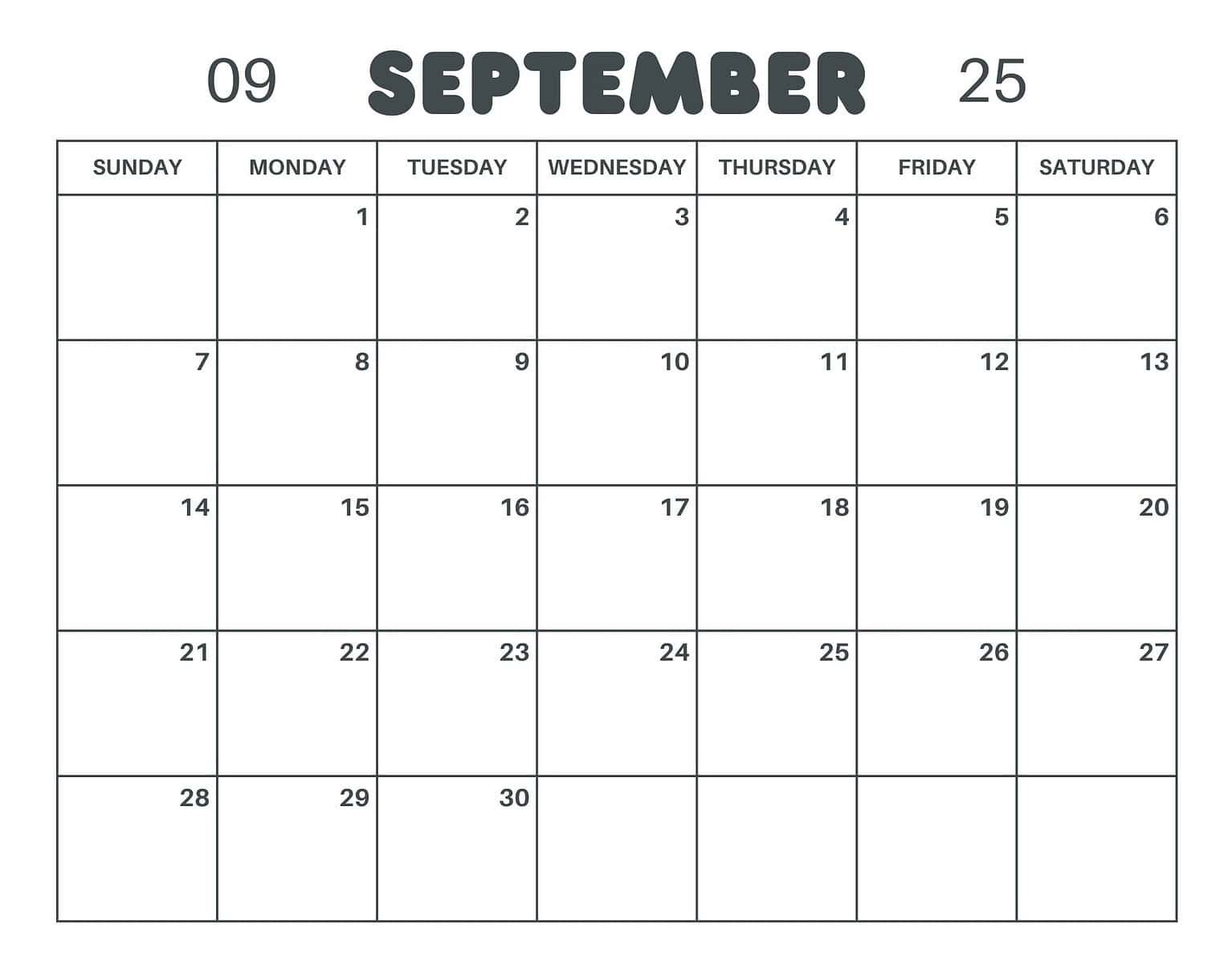 Free Printable Calendar: September 2026 PDF