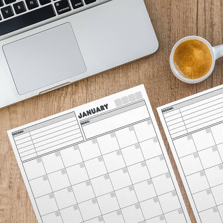 FREE Budget Calendar Printable - Track Monthly Bills & Expenses