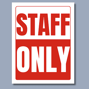 Staff Only Sign Printable Free PDF