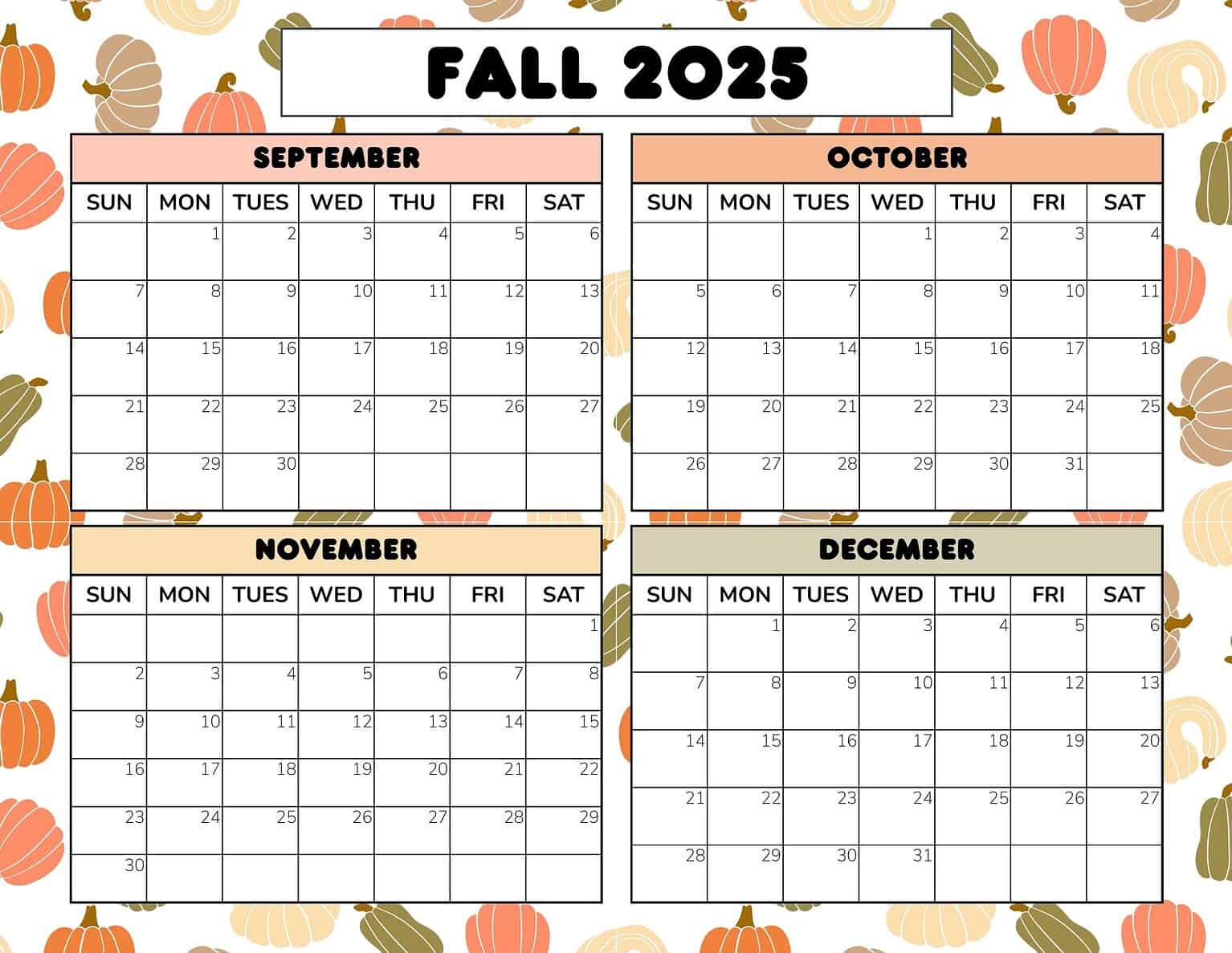 Free Fall Calendar Printable: 2025 & 2026 PDF