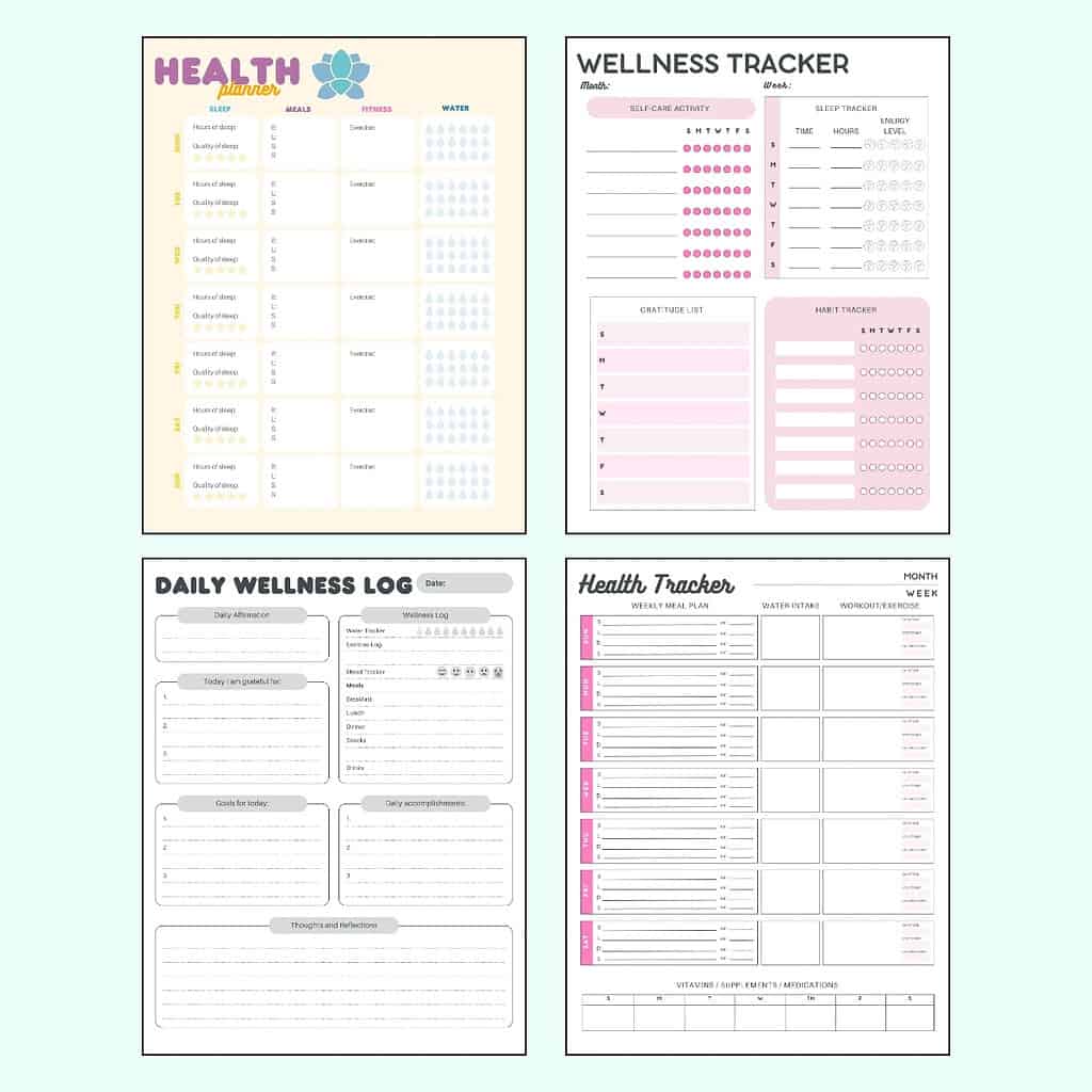 Health & Wellness Logs - Printables For Life