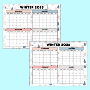 Free Winter Calendar Printable: 2025 & 2026 PDF