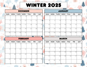 Free Winter Calendar Printable: 2025 & 2026 PDF