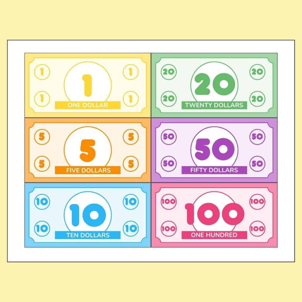 Free Printable Play Money for Classroom or Kids’ Games