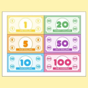 FREE Printable Play Money PDF [For Kids & Games]