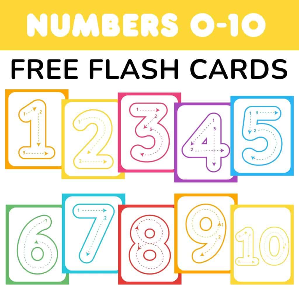 Free Printable Number Flashcards 0-100 with Words