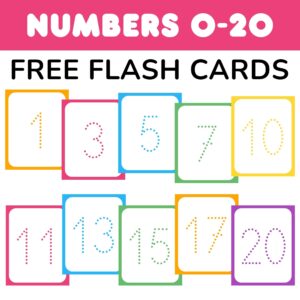 Free Printable Number Flashcards 0-100 with Words