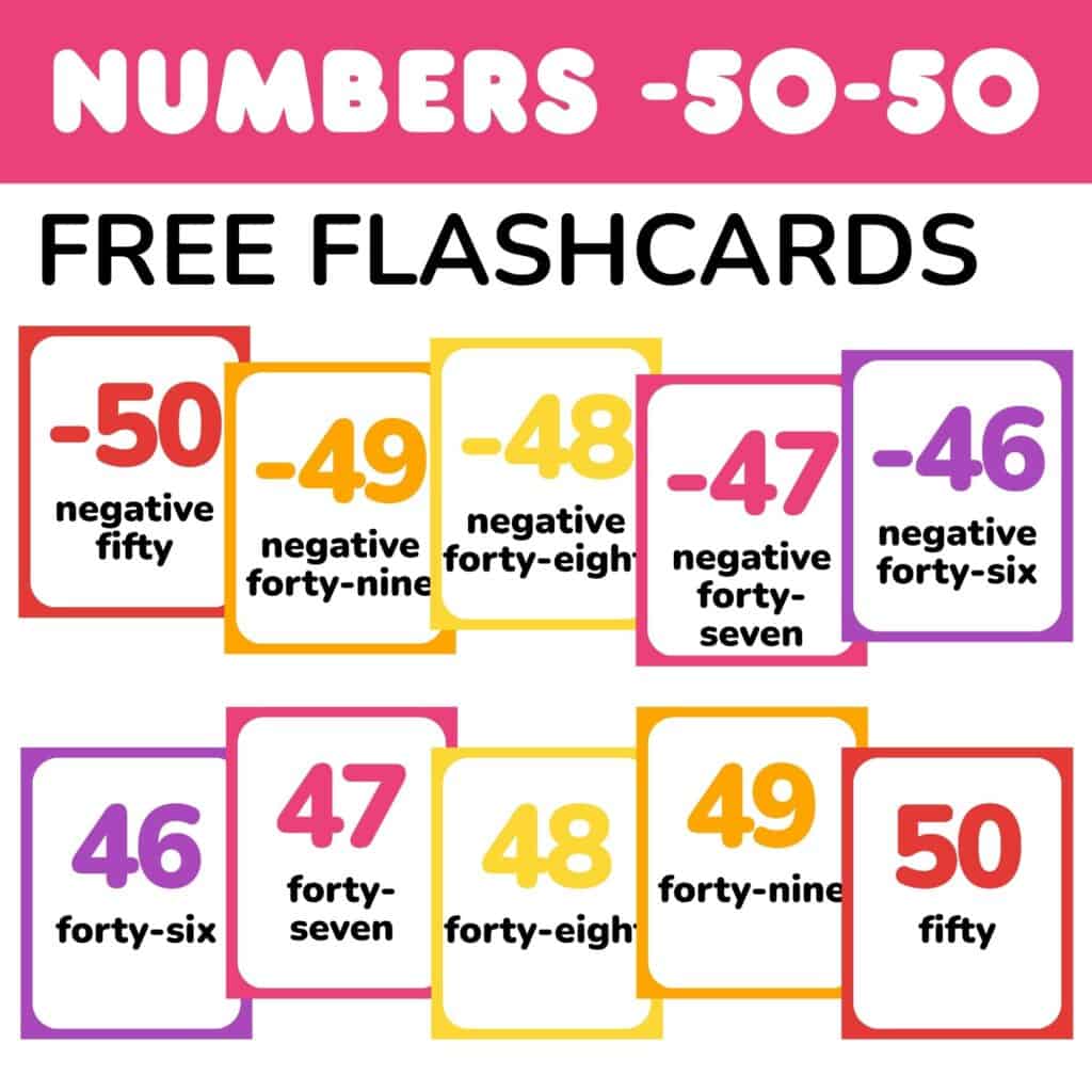 Free Printable Skip Counting Number Flashcards 0-100 by 10's
