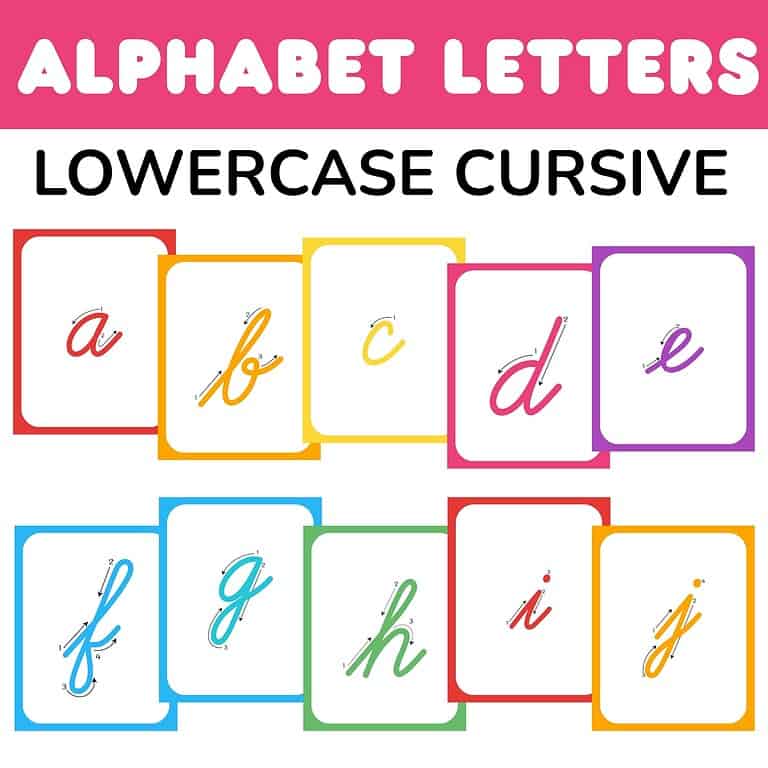Tracing Lower Case Alphabet Flashcards for Early Writing