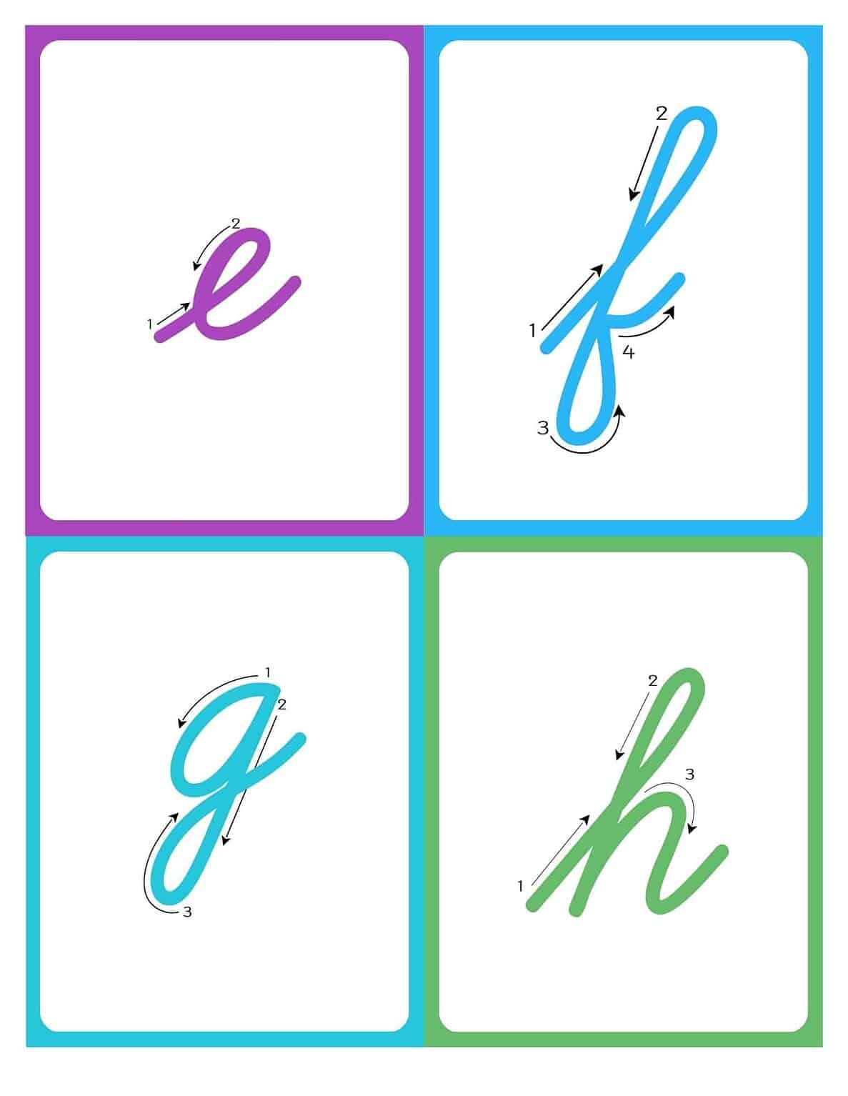 Free Printable Cursive Alphabet Flashcards