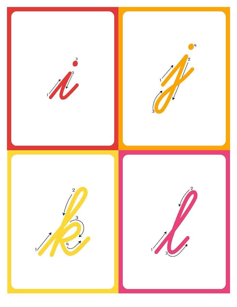 Free Printable Cursive Alphabet Flashcards